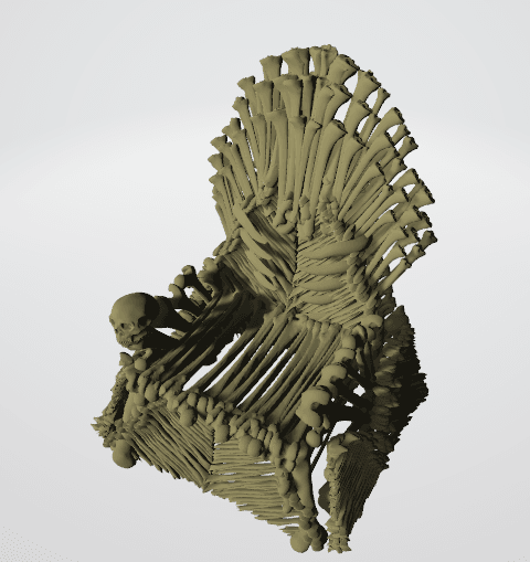 🤴 Throne of bones・ STL File for 3D printing・Cults